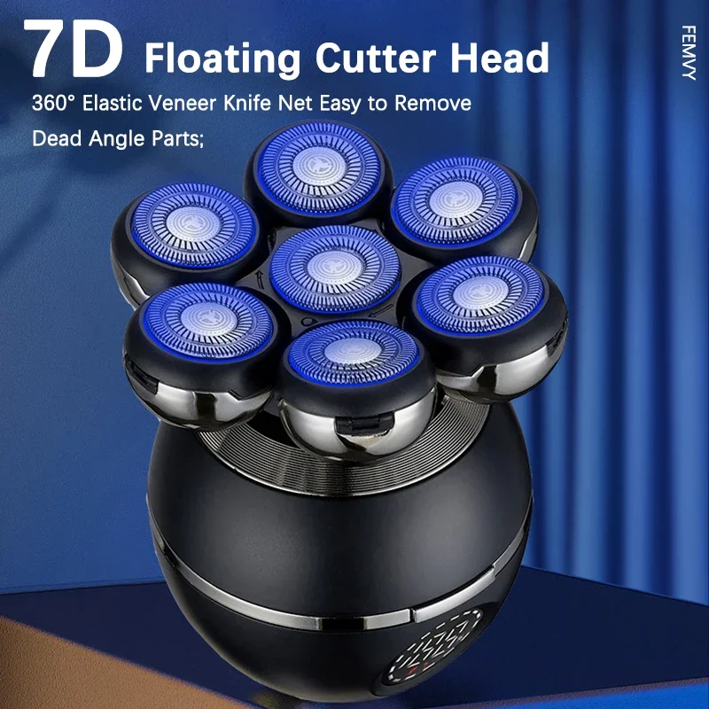 Electric Shaver 7D Floating Cutter Head Base Charg... – Grandado