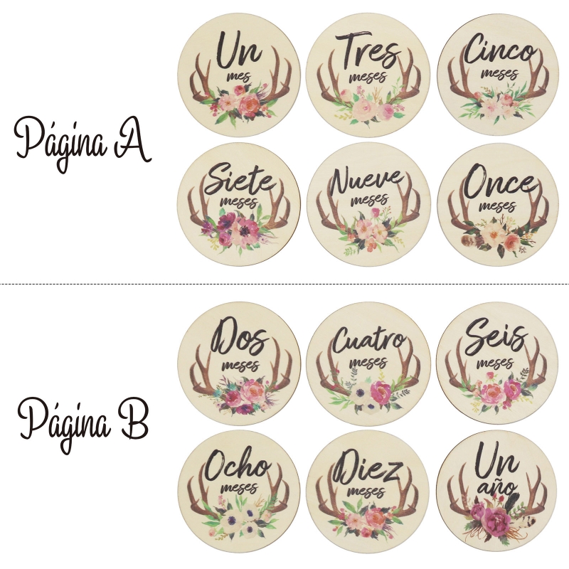 6 Pcs Handmade Baby Milestone Cards Cartoon Deer H... – Grandado