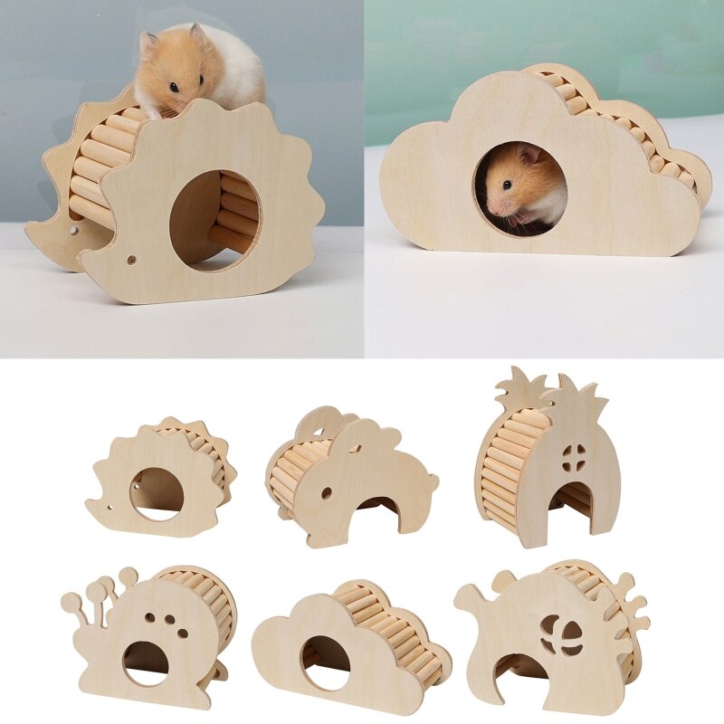 J2FB Hamster Wood House with Climbing Ladder Cute ... – Vicedeal