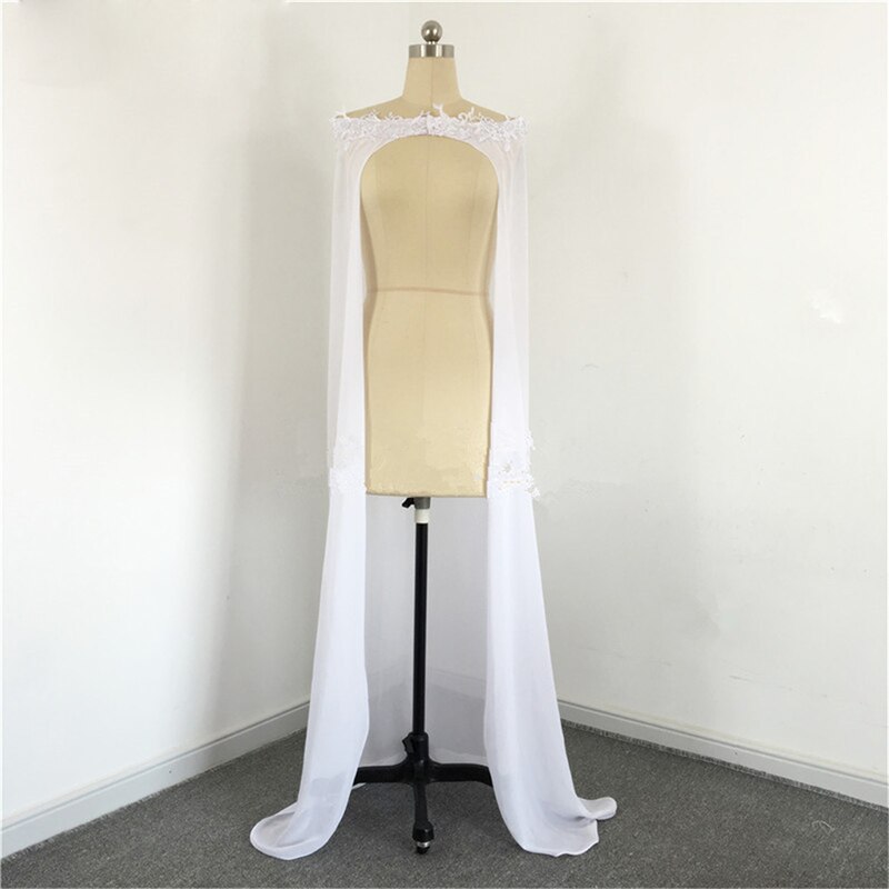 Bridal Shawl Ivory/White Chiffon Lace Cape Bridal ... – Grandado