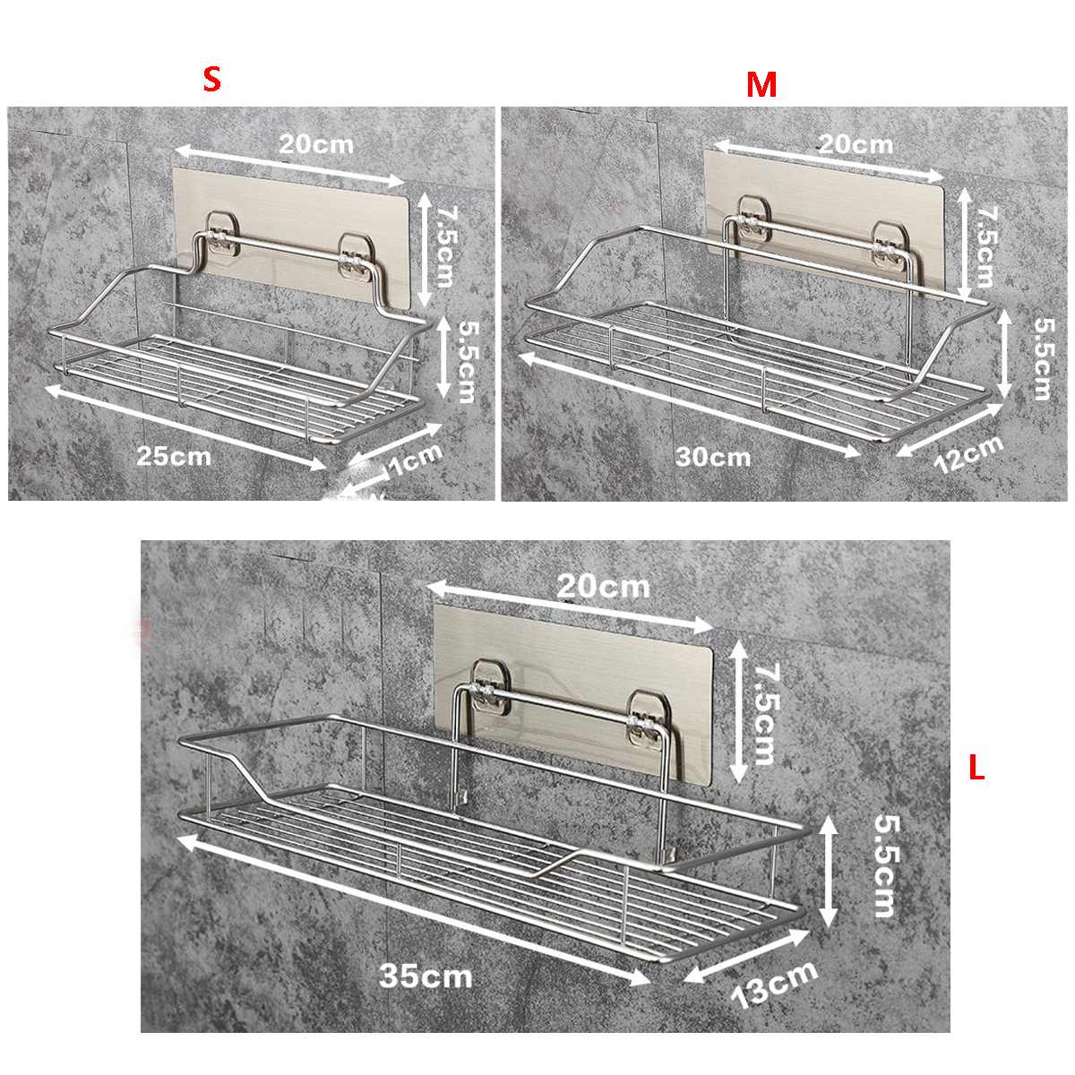 25/35CM Bathroom Shower Shelf Kitchen Storage Stai... – Vicedeal