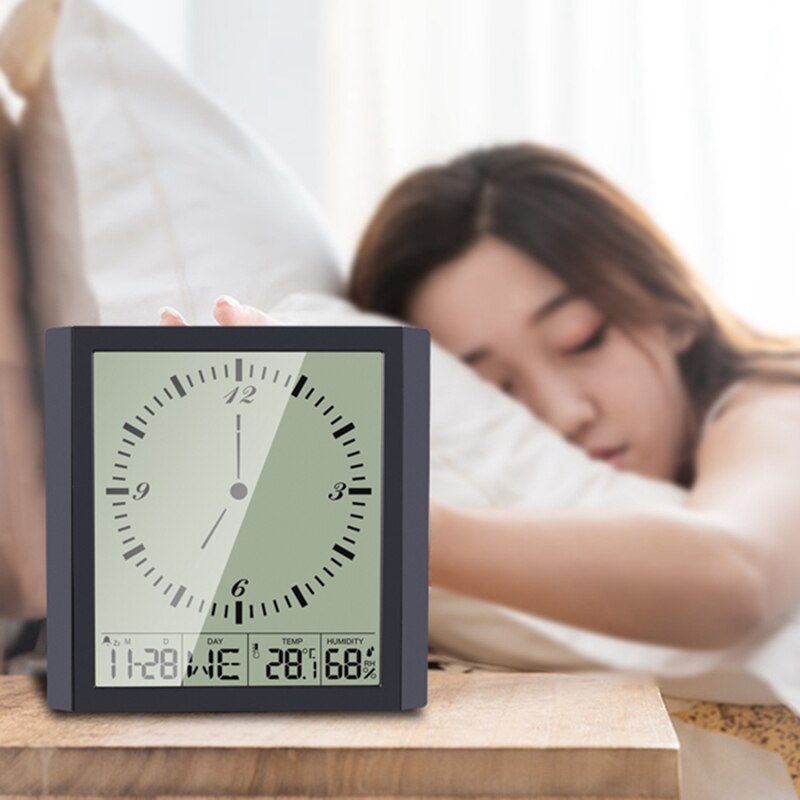 Digital Wall Clock With Temperature And Humidity Grandado