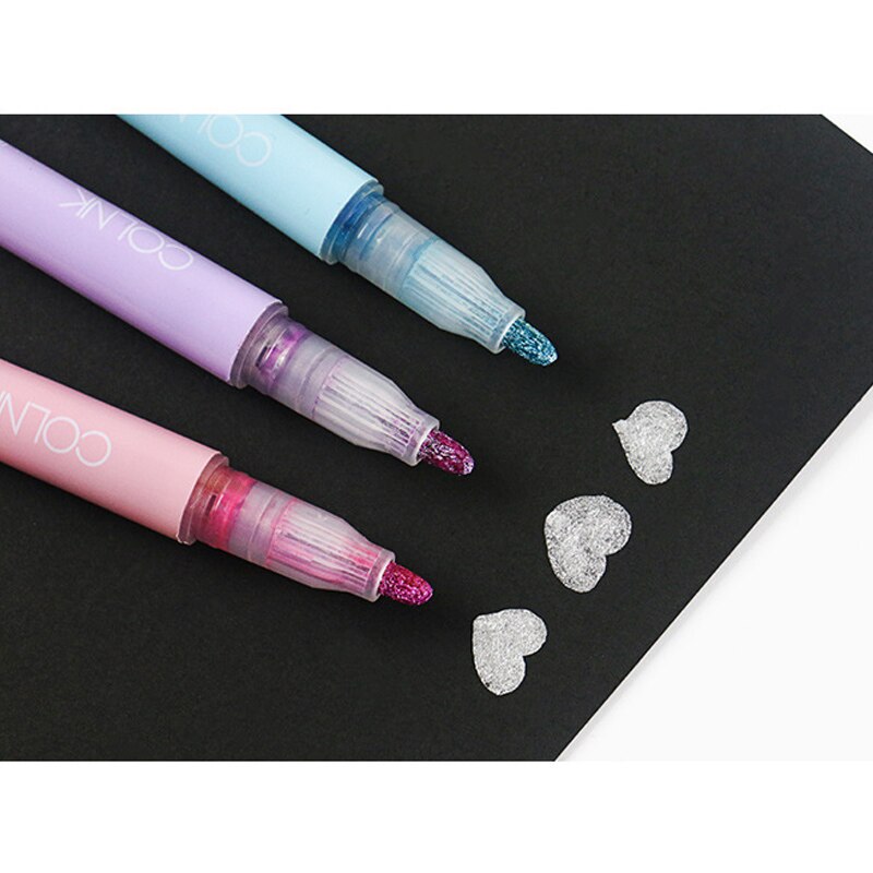8 Color Double Line Outline Pen Highlighter Marker... – Grandado