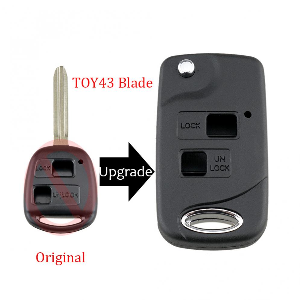 2 Buttons Modified Car Remote Key Shell Fit for To... – Grandado