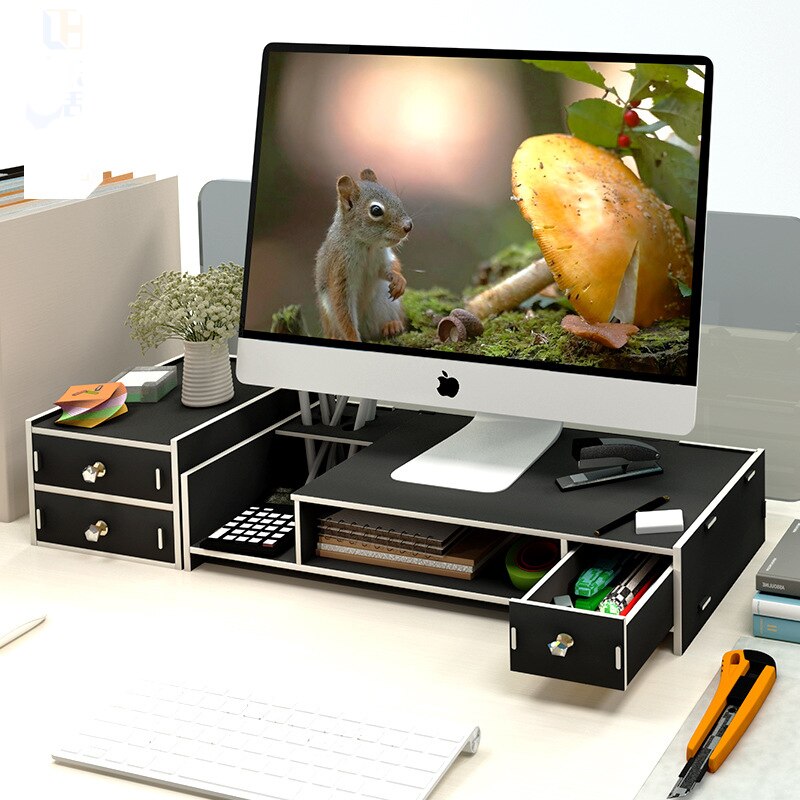 Computer desk monitors add height frame Computer s... – Vicedeal