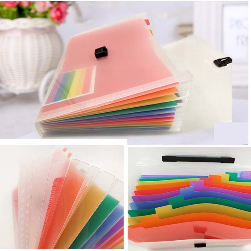 13 Layers Plastic Rainbow Color A4 File Folder Sma... – Vicedeal