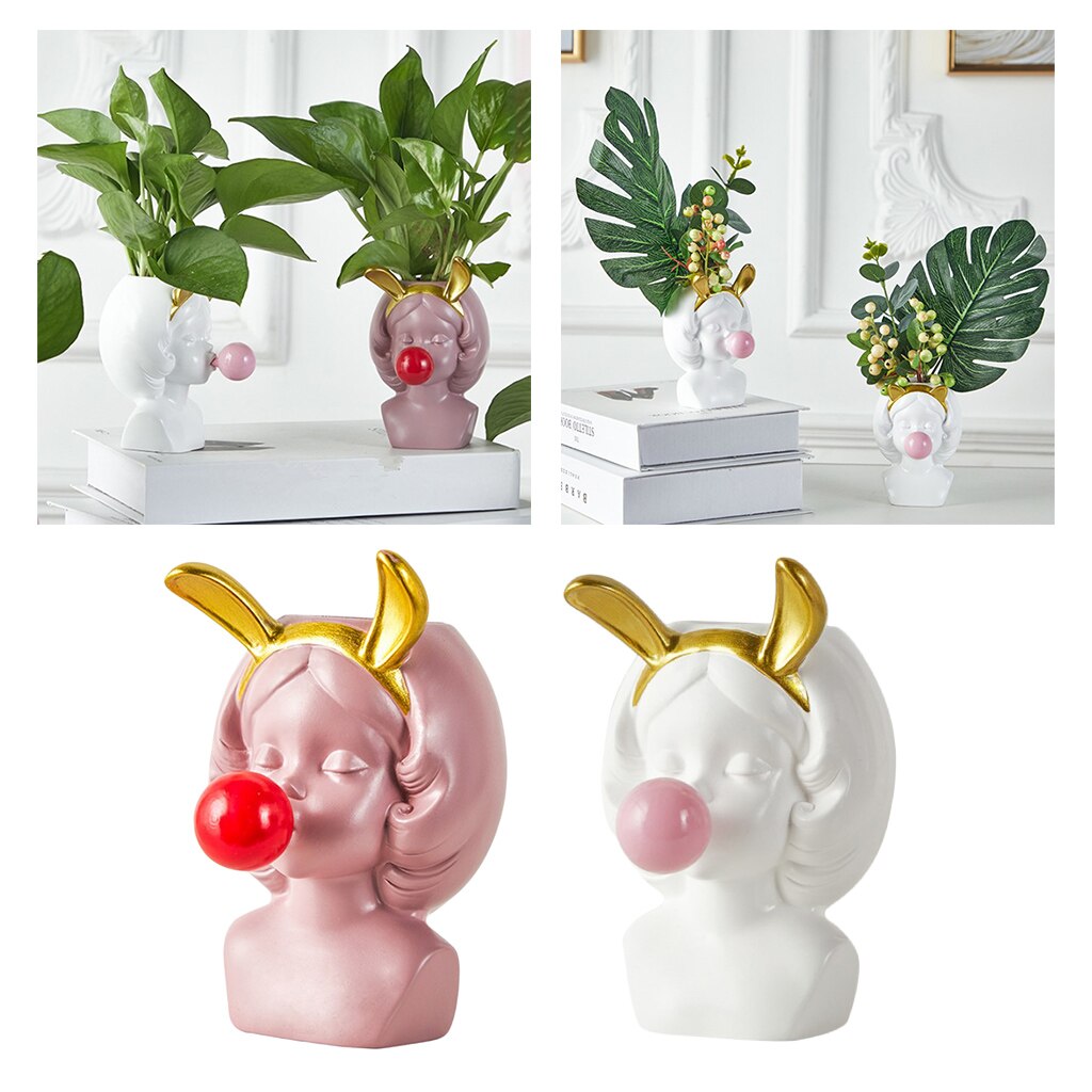 2PCS Girl Blowing Bubbles Succulent Cactus Planter... – Vicedeal