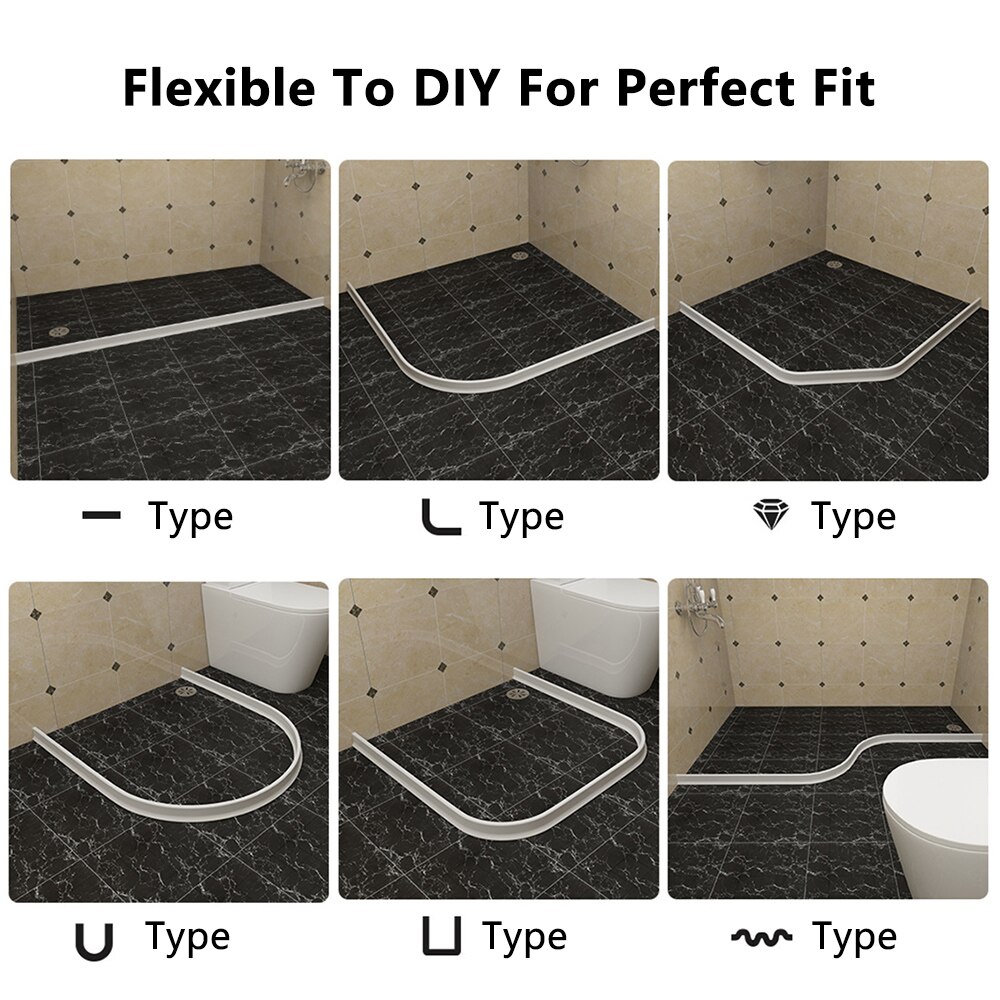 Bathroom Water Stopper Flood Barrier Rubber Water ... – Grandado