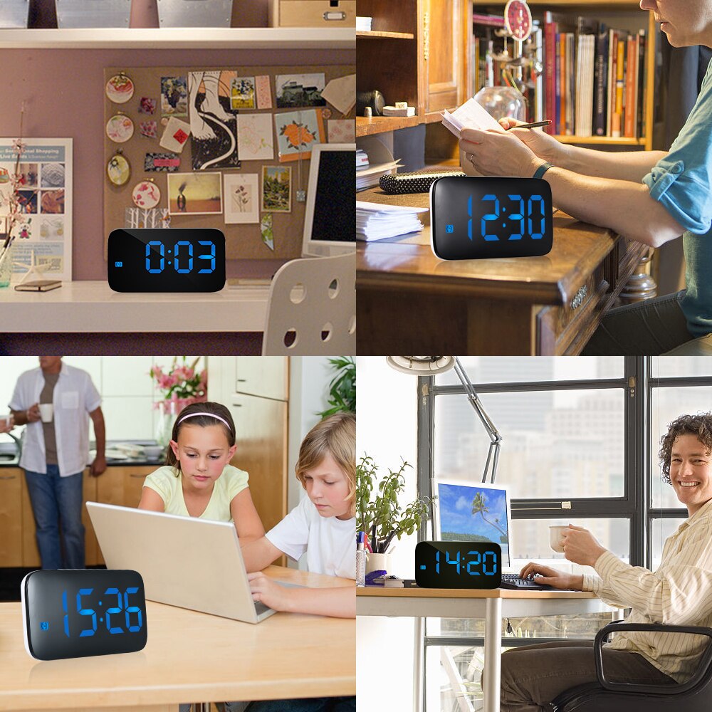 Digital Alarm Clock Voice Control LED Time Display... – Grandado