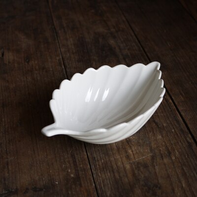 Pure White Ceramic Leaf Set Plate/Deep Plate Fruit... – Grandado