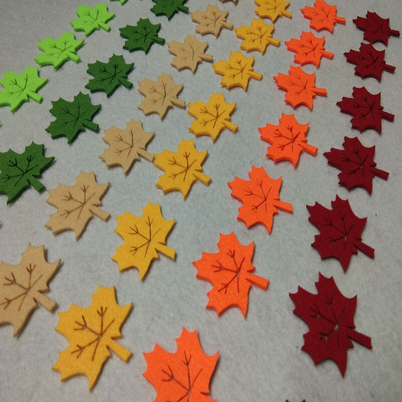 40pcs 6 Candy Colors Maple Leaf Felt DIY Decorativ... – Grandado