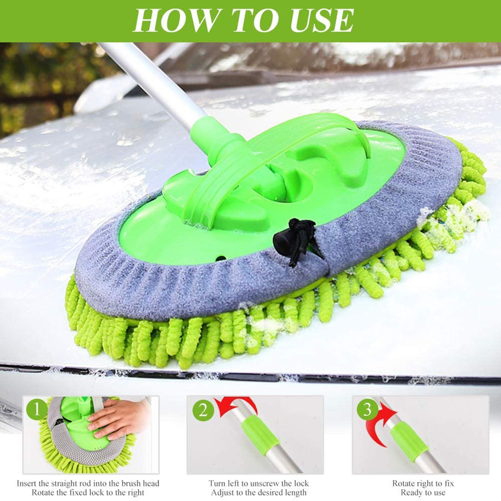Three section telescopic car washing mop Car Clean... – Vicedeal
