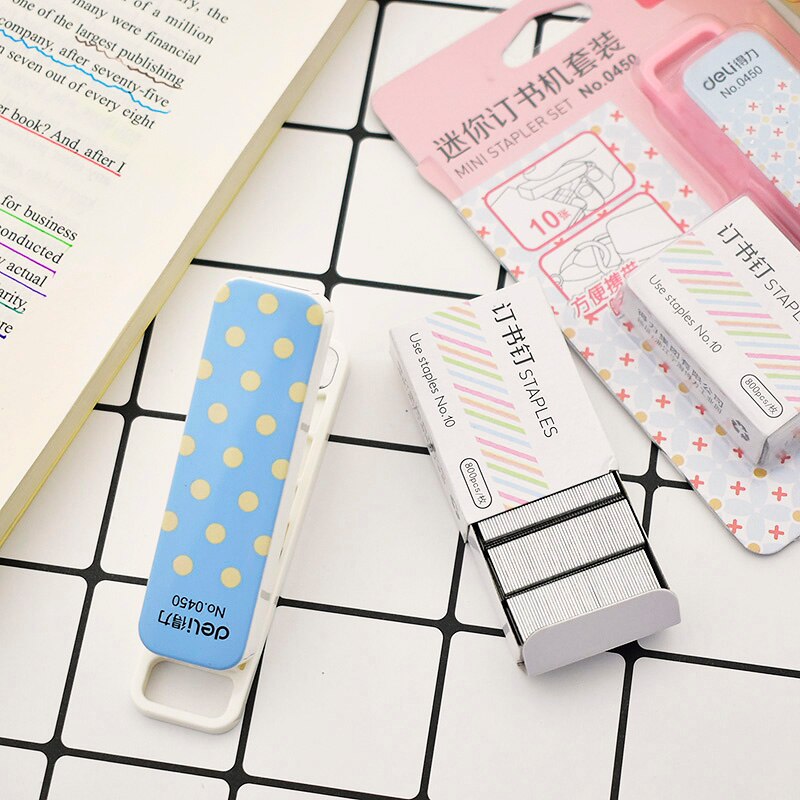 Cute Kawaii Mini Dot Triangle Plastic Stapler Set ... – Grandado