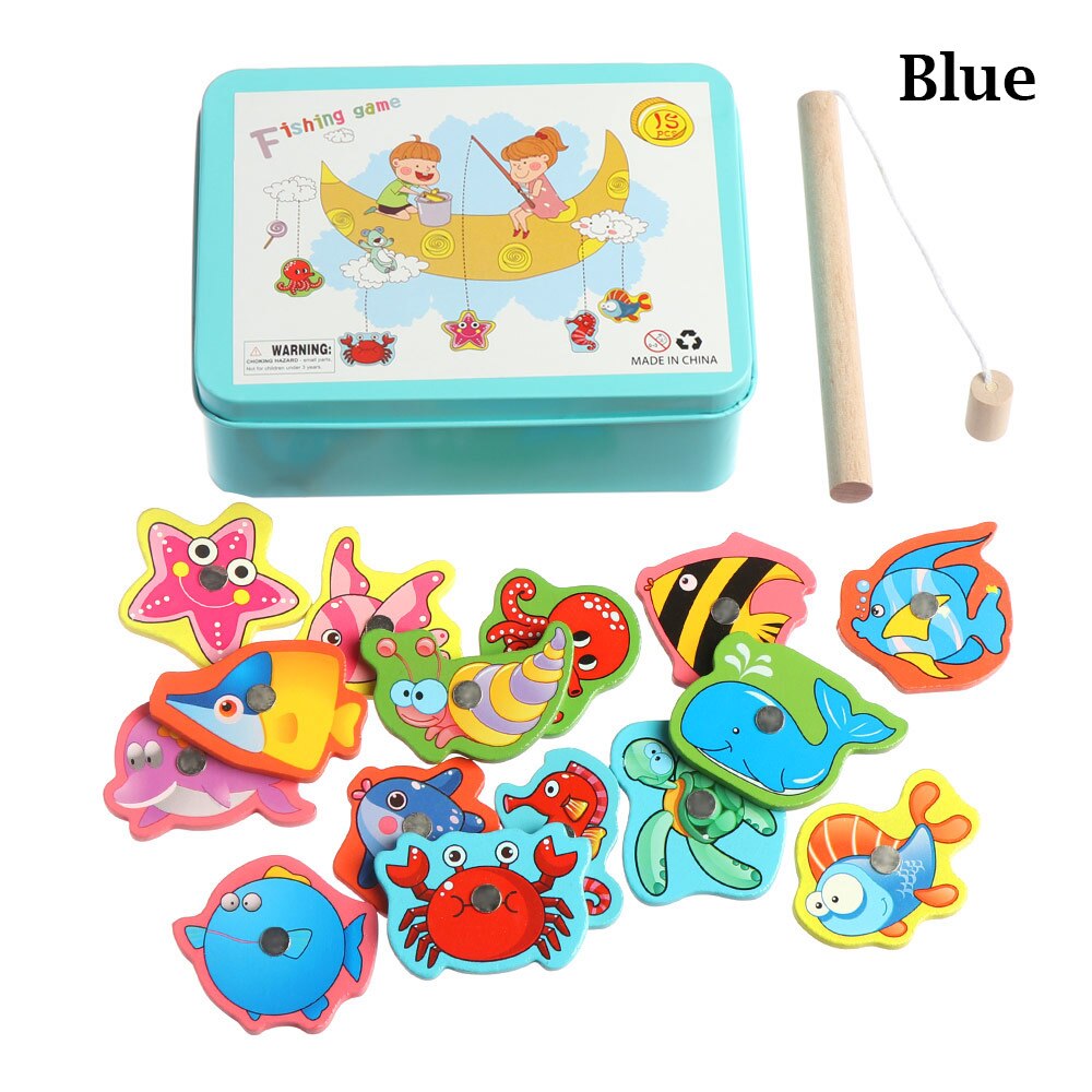 1Set Wooden Magnetic Fishing Toy Educational Game ... – Vicedeal