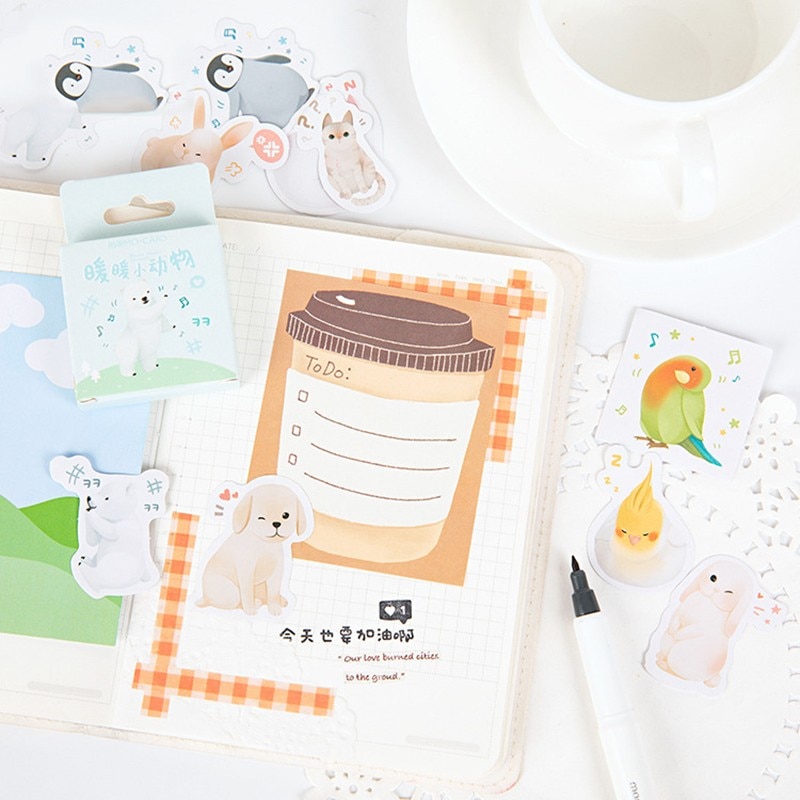 46pcs/box Blue Kawaii Animal stickers Boxed Sticke... – Grandado