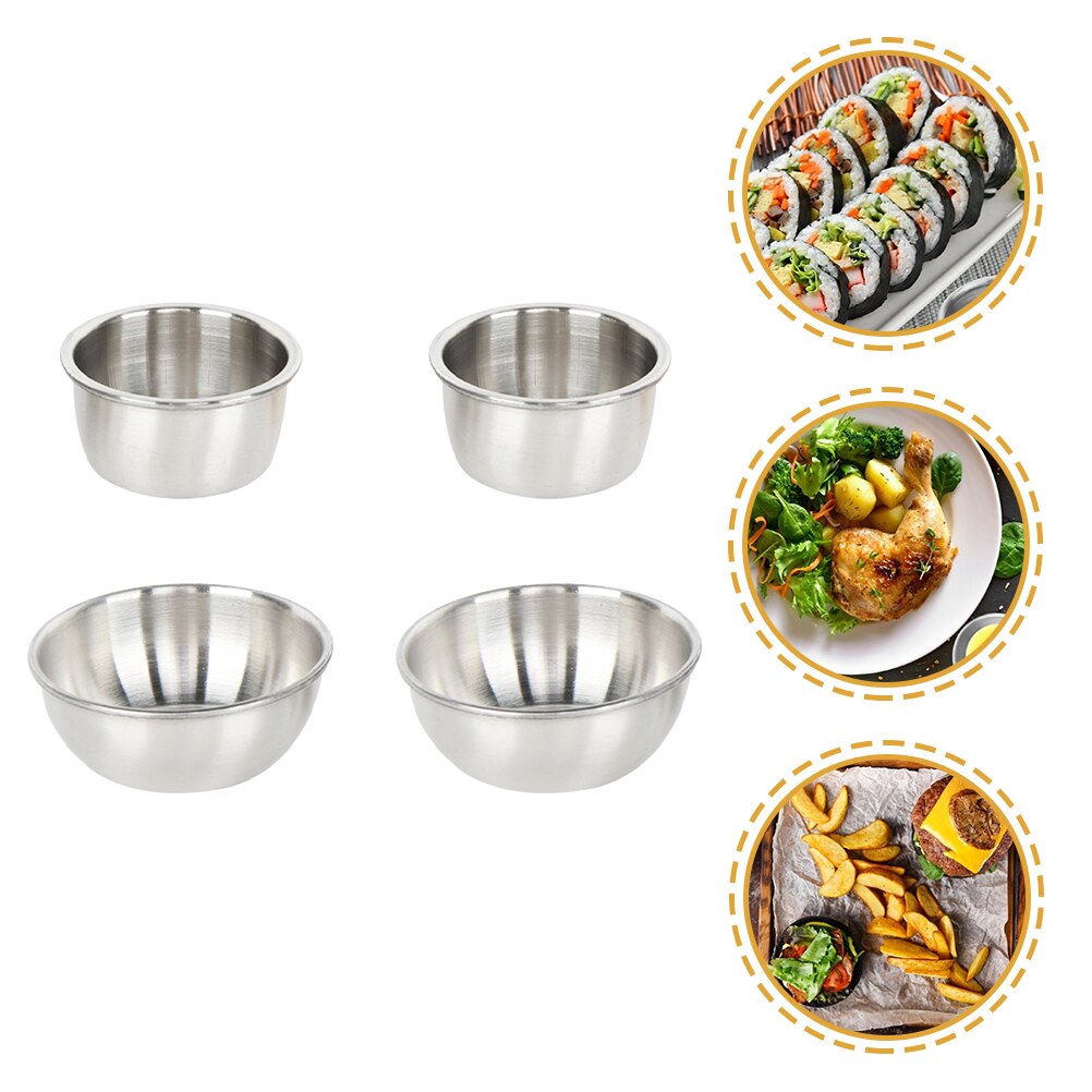 4Pcs Rvs Kruiden Cups Restaurant Dip Cups Saus Con... – Vicedeal