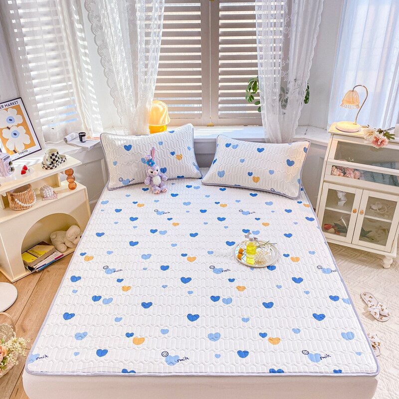 Ins Cute Latex Mattress Cover Set Girly Heart Air ... – Grandado