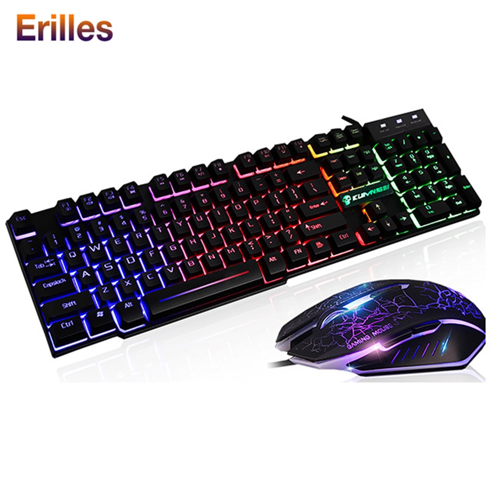 Mechanical Gaming Wired Keyboard and Mouse RGB Bla... – Grandado
