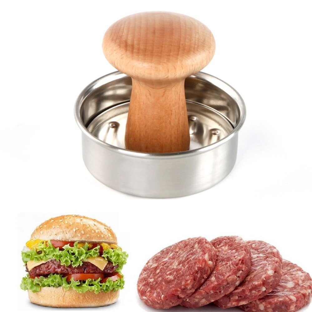 Beech Handle 304 Stainless Steel Manual Hamburger ... – Grandado