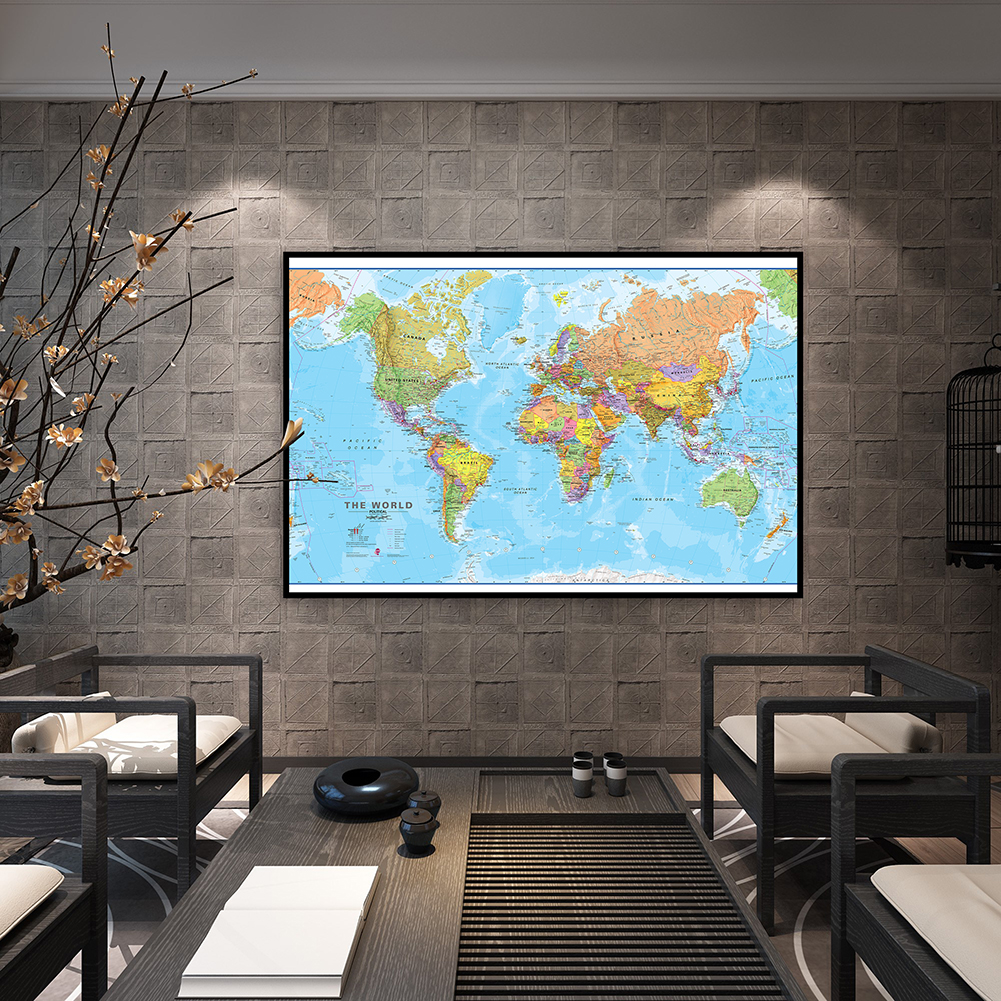 70*50cm The Regular World Political Map with Detai... – Grandado
