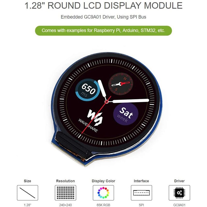 1.28Inch Round Display LCD Screen Module GC9A01 SP... – Grandado