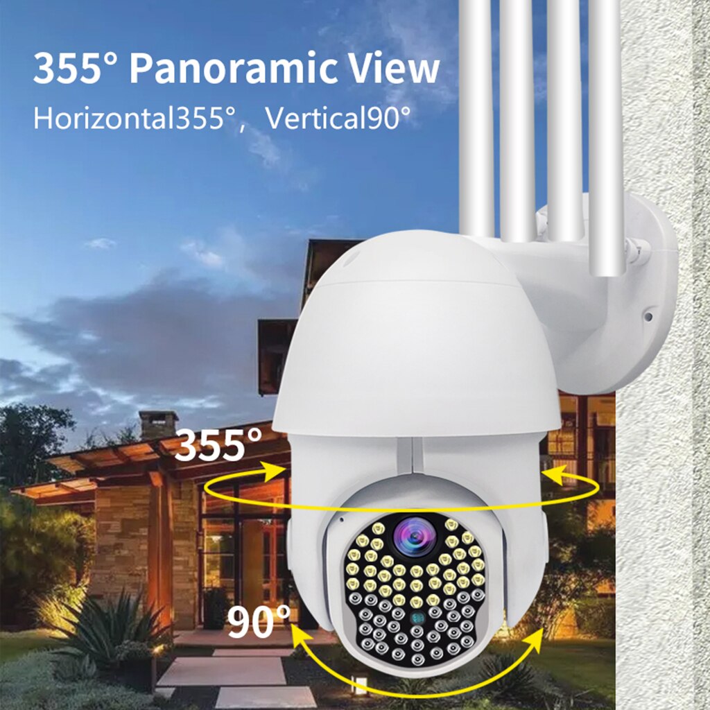 PTZ 1080P Full HD WIFI Security Camera 62 LEDs 16G... – Grandado