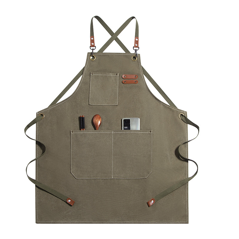 Canvas Kitchen Aprons For Woman Men Chef Work Apro... – Grandado