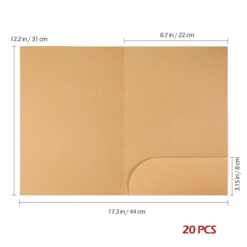 Nuolux 20Pcs A4 Kraft Papier Presentatie Map Proje... – Vicedeal