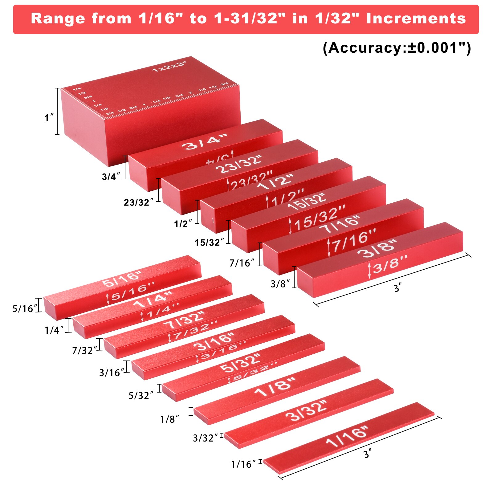 15pcs Height Gauges Set Size Marking Block Easy Re... – Grandado