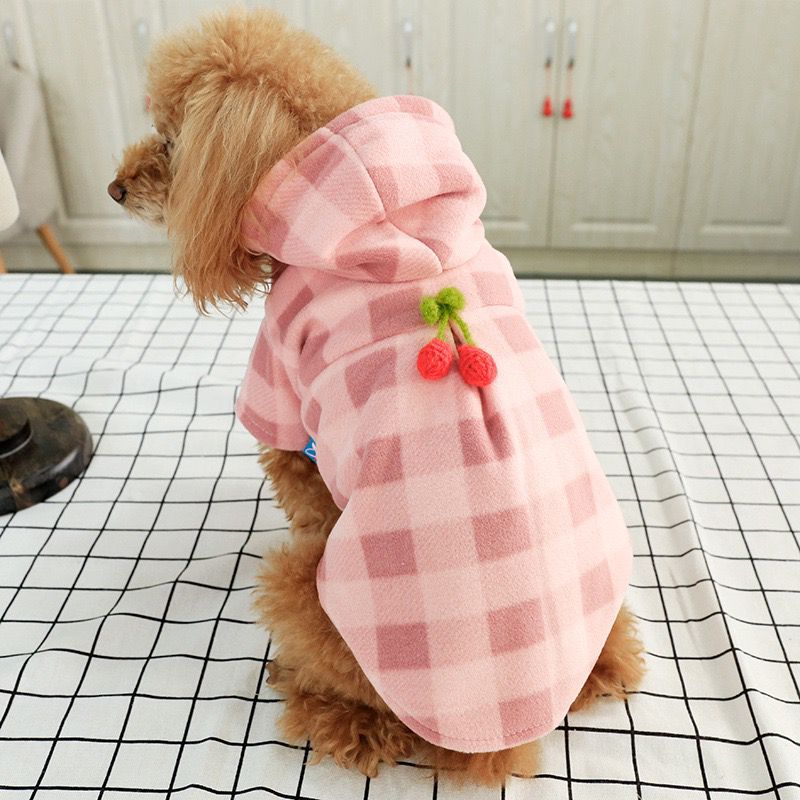 Spring/summer line of pet clothing pink check cher... – Grandado
