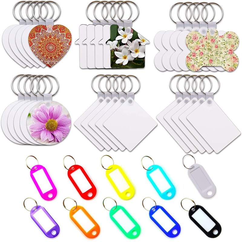 80Pcs Sublimation Blank Keychains Heat Transfer Ke... – Grandado