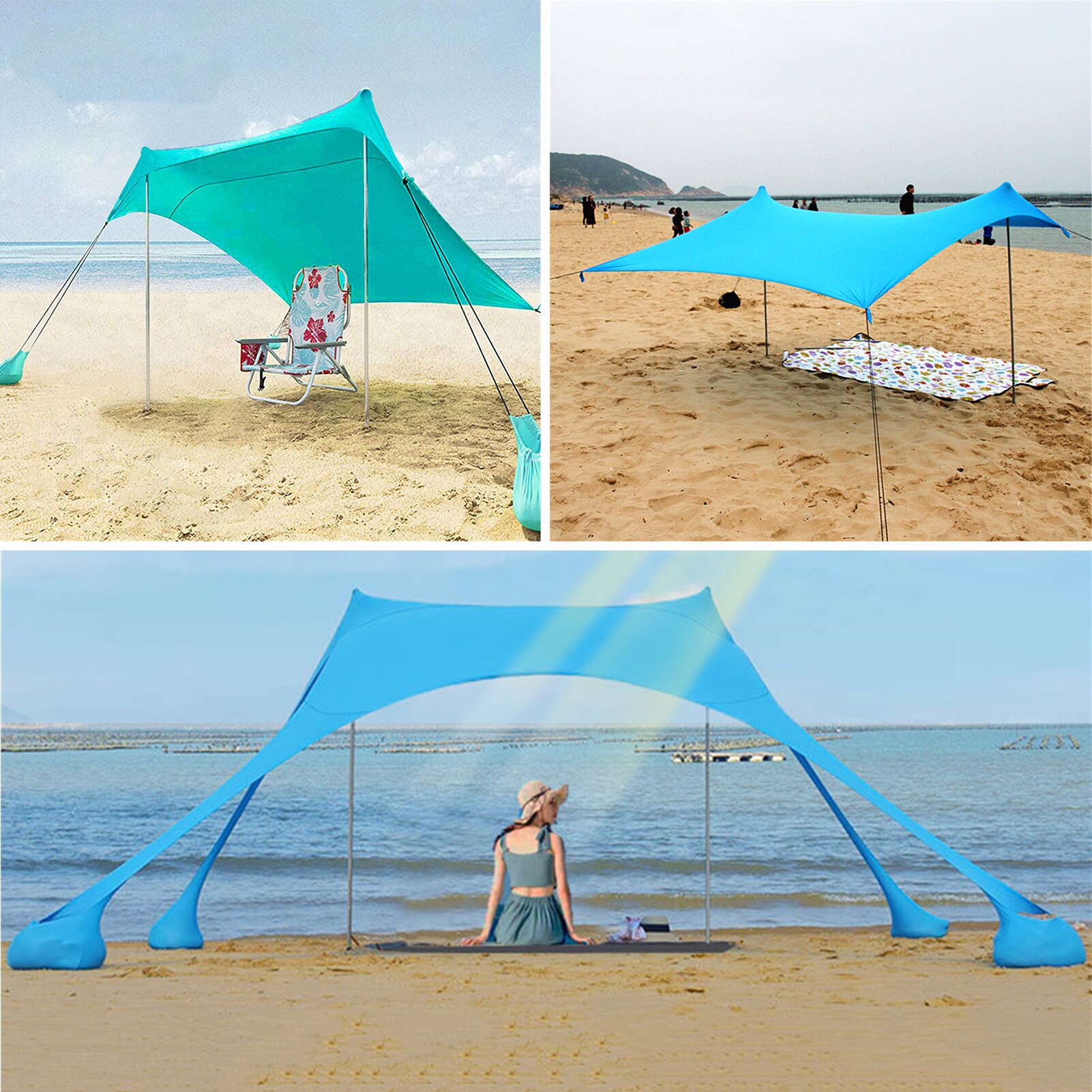 Beach Tent Canopy Beach Sunshade Awning Sun Protec... – Vicedeal