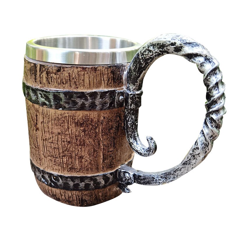 Heißer Holz Bier Becher Retro Simulation Holz Barr... – Vicedeal