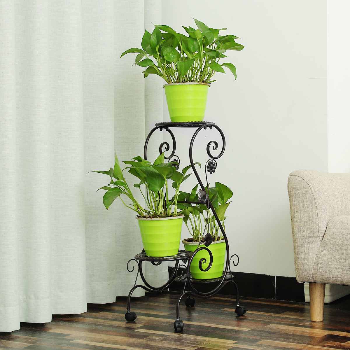 3 Tier Metal Plant Stand Flower Rack Pot Storage R... – Grandado