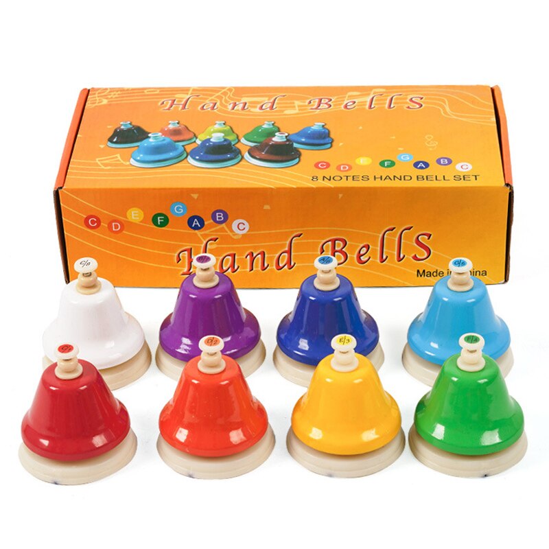 8-Note Hand Bell Children Music Toy Rainbow Percus... – Grandado