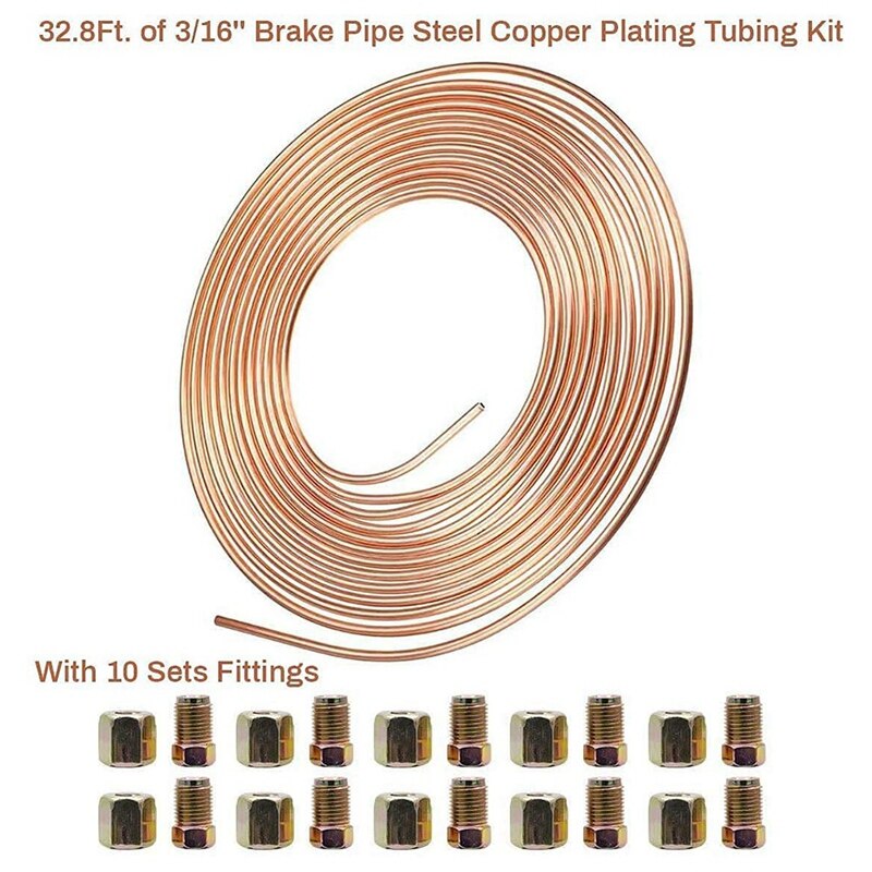 32.8 Ft Brake Pipe Copper-Plated Steel Pipe 3/16 i... – Grandado