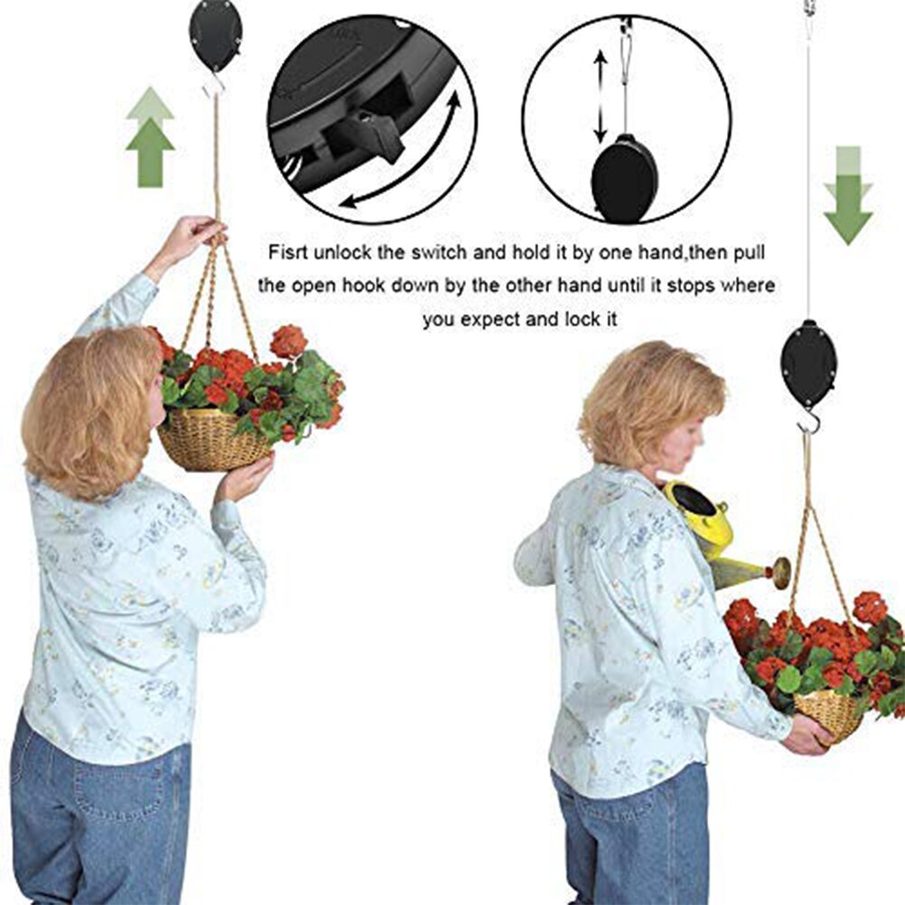 Adjustable Plant Hanger Hook Retractable Plant Pul... – Grandado