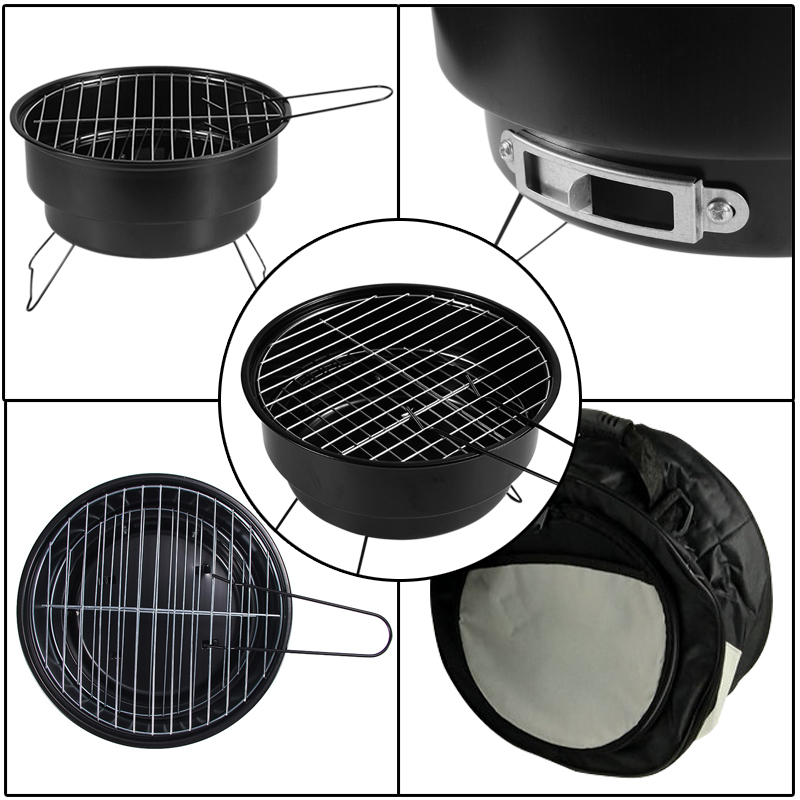 Mini Round BBQ Grill Foldable Charcoal BBQ Grill N... – Vicedeal