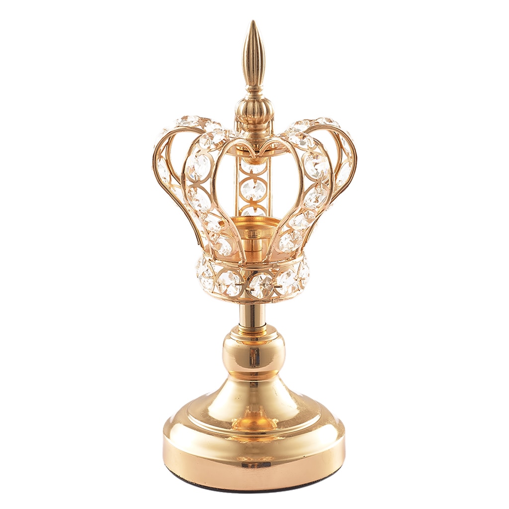Candlestick Gold Crown Candle Holder Wedding Centr... – Grandado