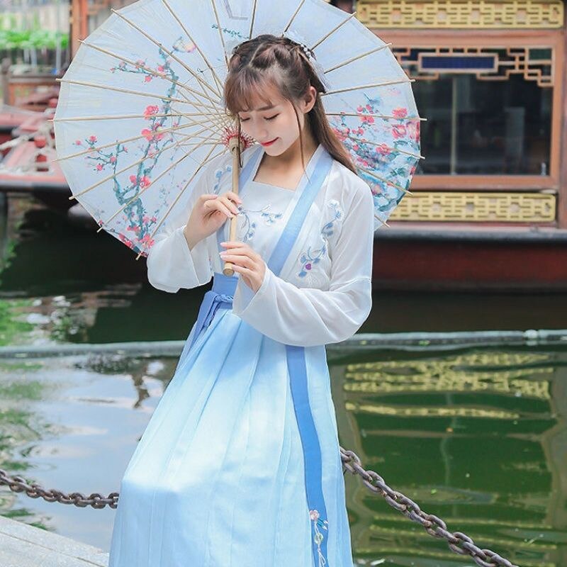 Women Hanfu Costume Floral Embroidery Chinese Trad... – Grandado