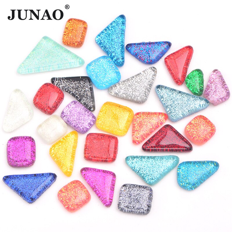 JUNAO 20pcs Mix Color Mosaic Glass Stones Glass Mo... – Grandado