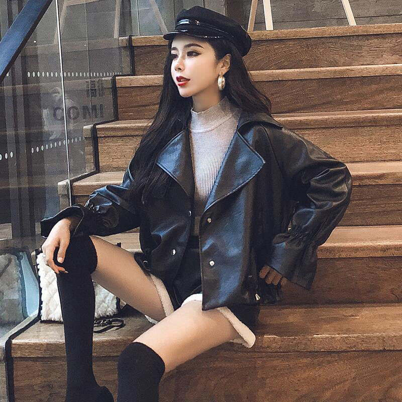 Spring and autumn women's leather jacket short loo... – Vicedeal