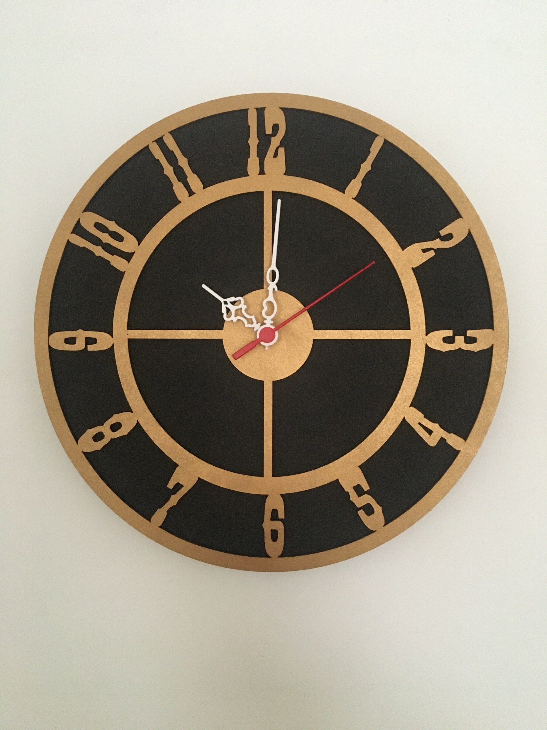 North Black Gold Circle Decorative Wall Clock 30 C... – Grandado