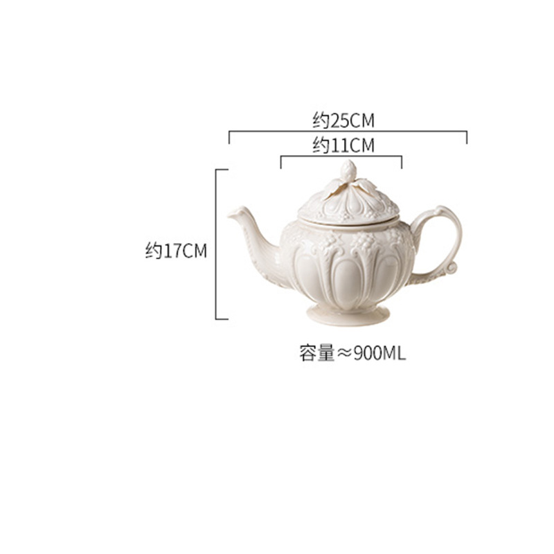 Ceramic Coffee Pot European Palace Style Embossed ... – Vicedeal