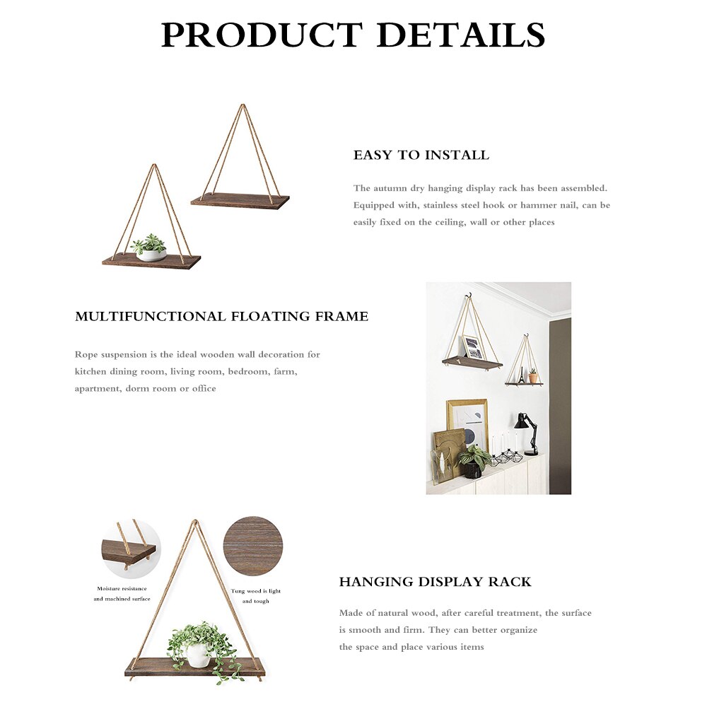 Nordic Wooden Wall Shelf Decorative Floating Shelv... – Vicedeal