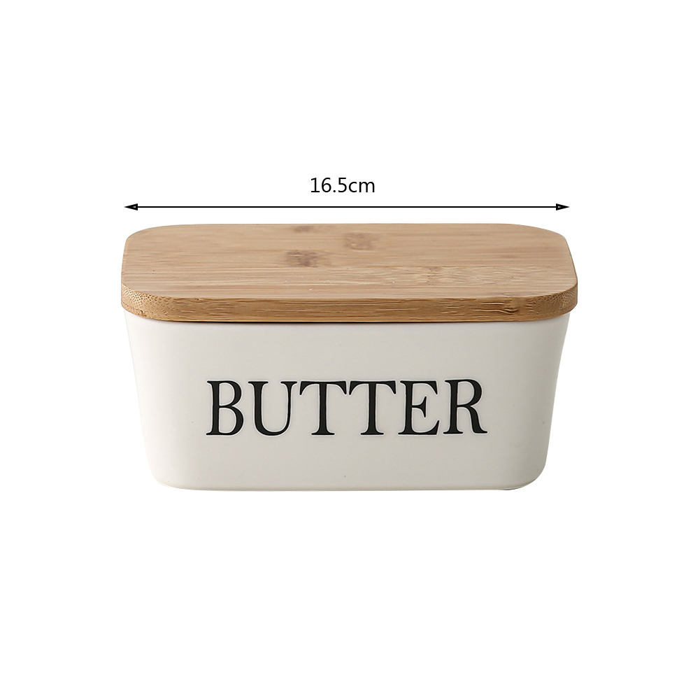 Butter Sealing Box Ceramic Butter Plate with Wood ... – Grandado