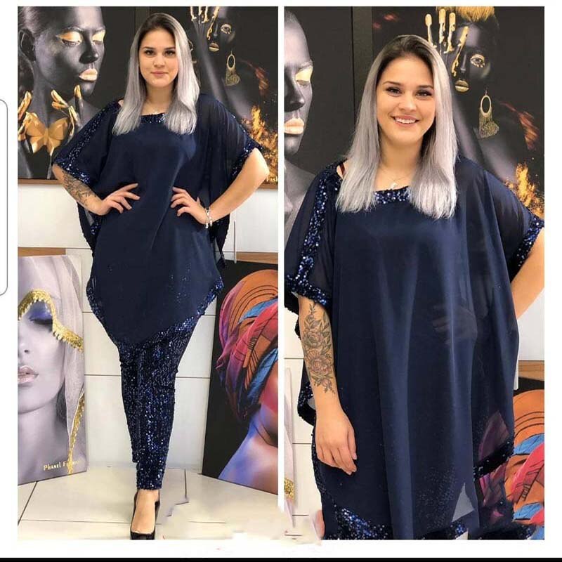 African Clothes Chiffon Two Piece Set African Dres... – Grandado