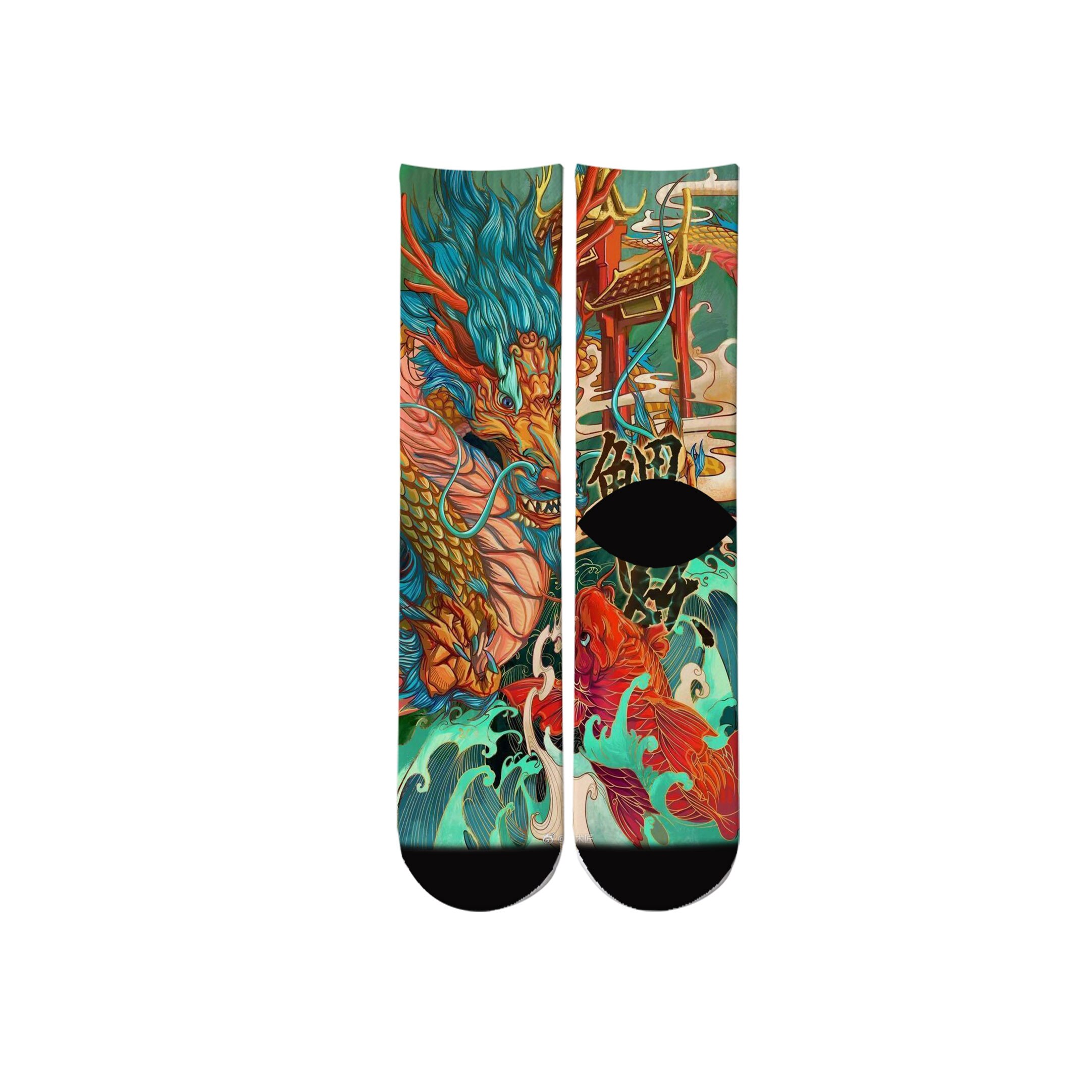3D Print Chinese Traditional Paint Crew Socks Japa... – Grandado