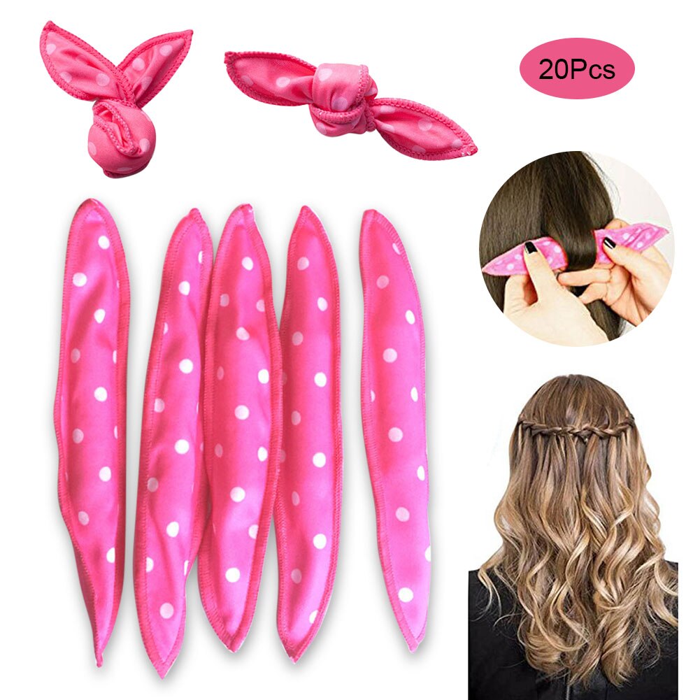 20 Pcs Cloth Hair Curlers Dots No Heat Sleeping Sp... – Vicedeal