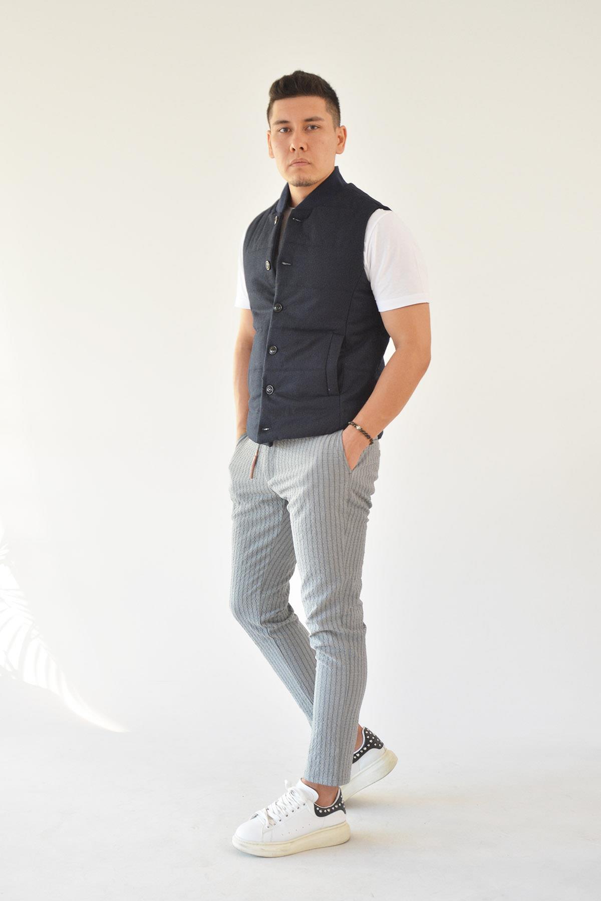 Inflatable Wool Navy Blue Men 'S Vest – Grandado